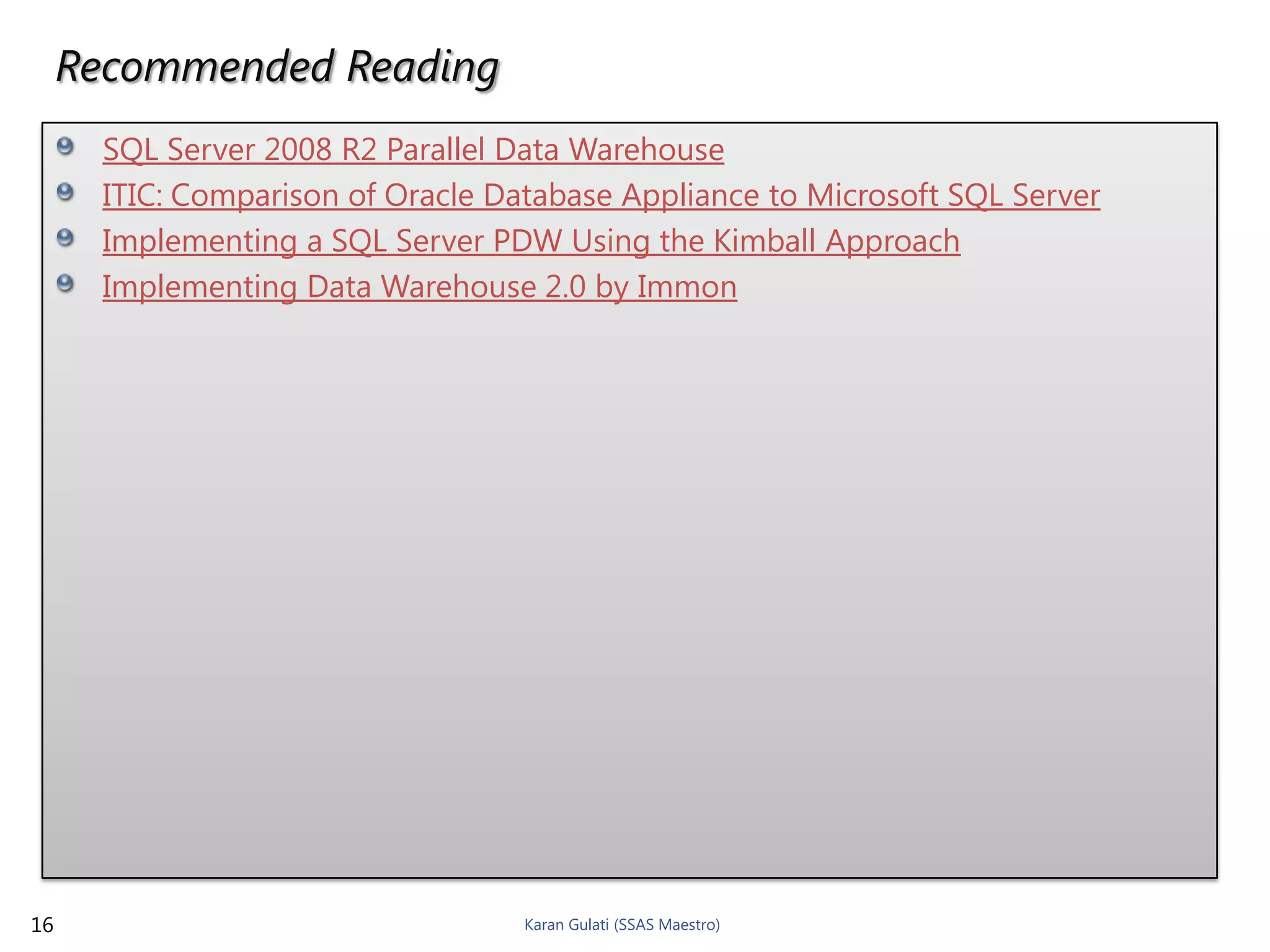 SQL - Parallel Data Warehouse (PDW) | PPTX