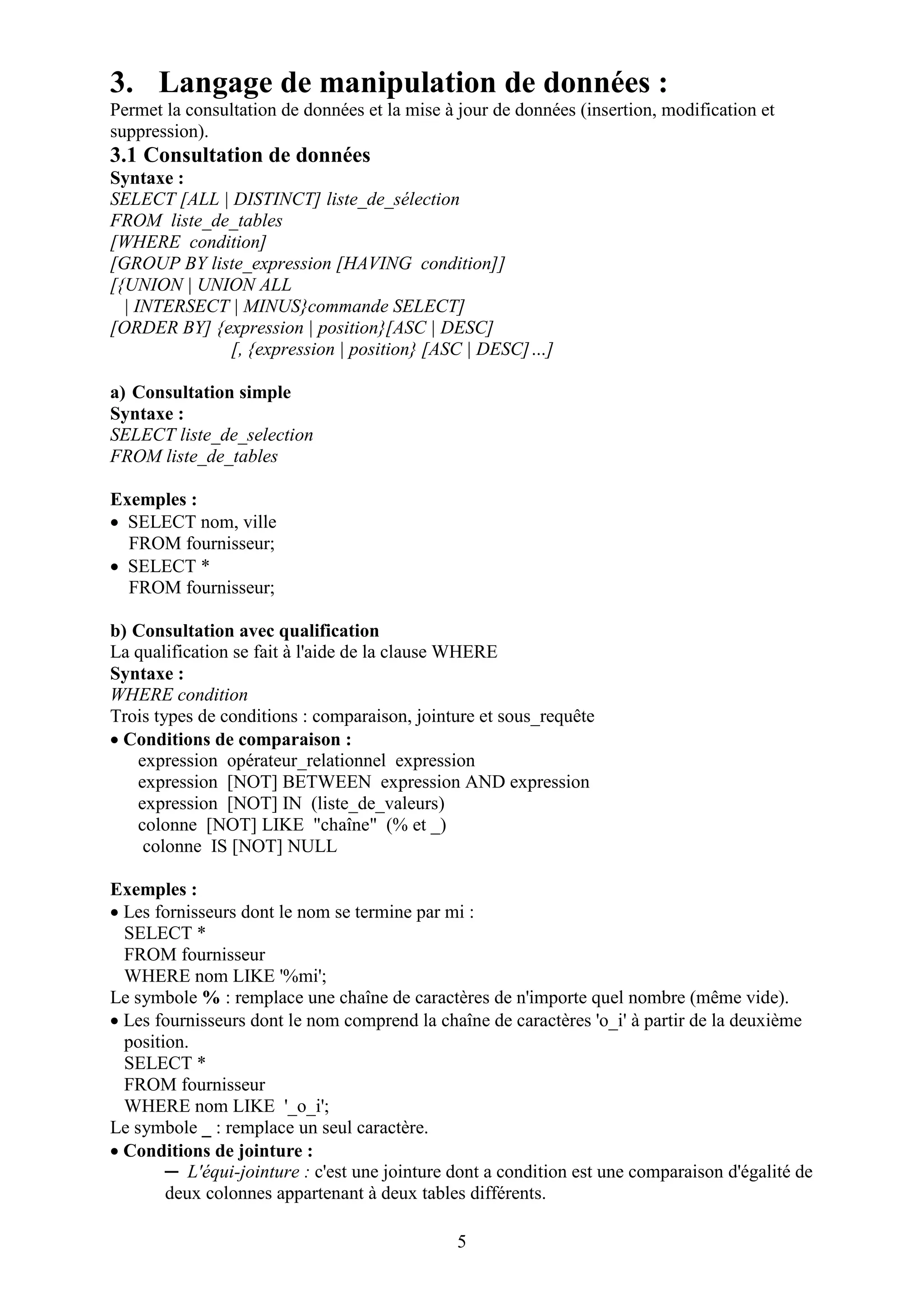 SQL partie III | PDF