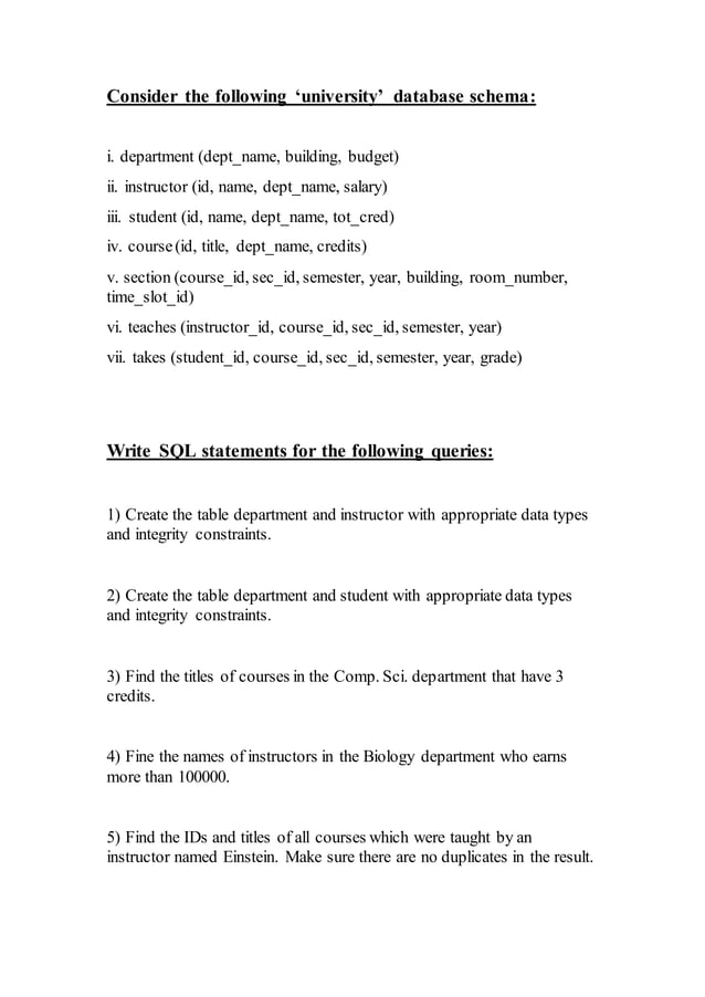 SQL Queries and Solutions (Database) | DOCX