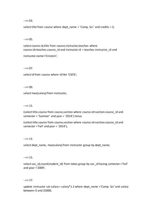 SQL Queries and Solutions (Database) | DOCX