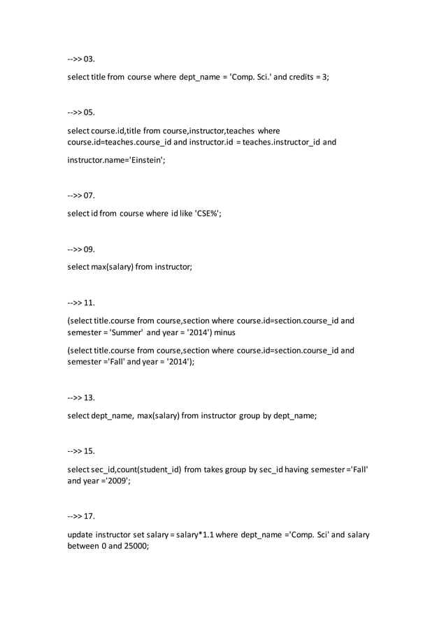 Sql Queries And Solutions Database Docx