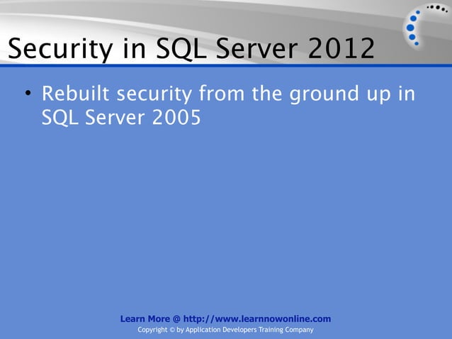 SQL Server: Security | KEY | Databases | Computer Software and Applications