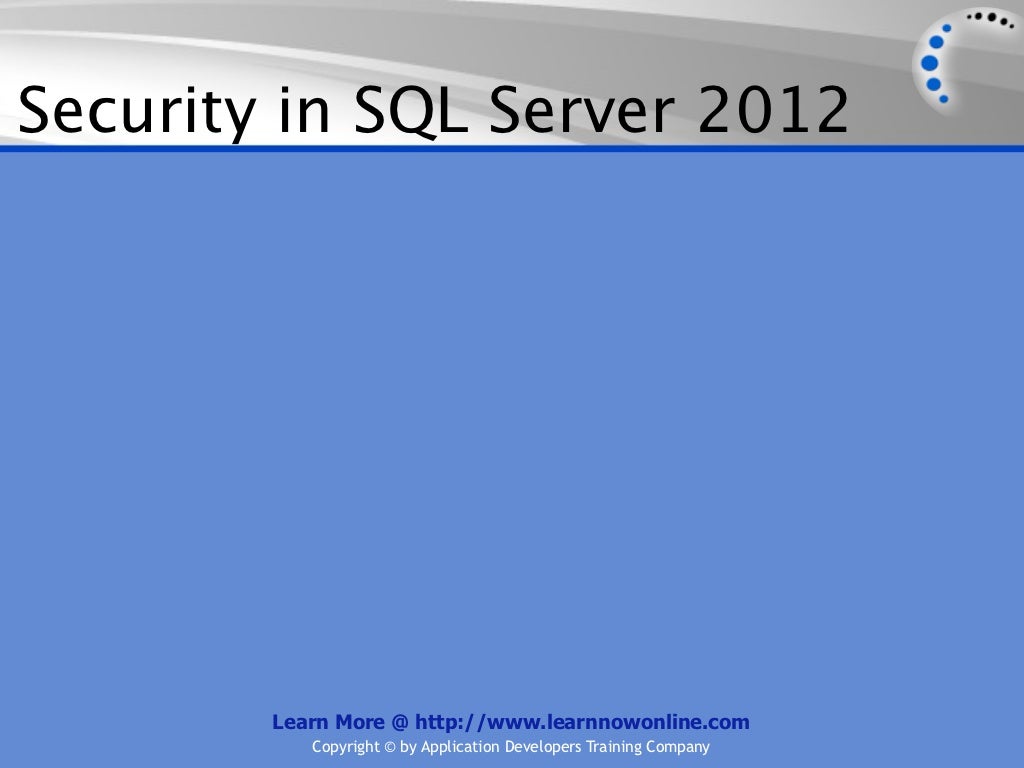 SQL Server: Security