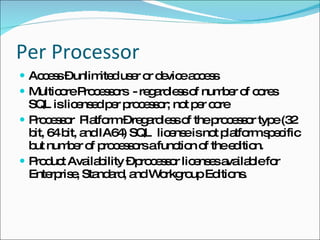 SQL Server 2005 Licensing Unplugged | PPT
