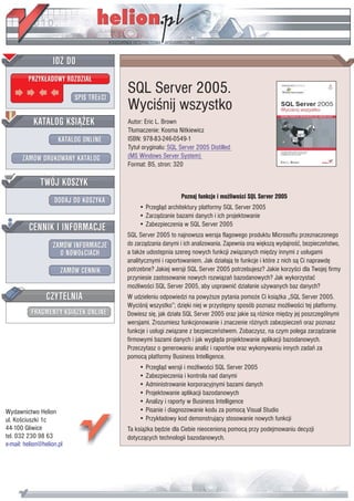 SQL Server 2005. Wyciśnij wszystko | PDF