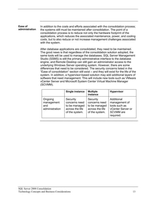 SQL Server 2008 Consolidation | PDF
