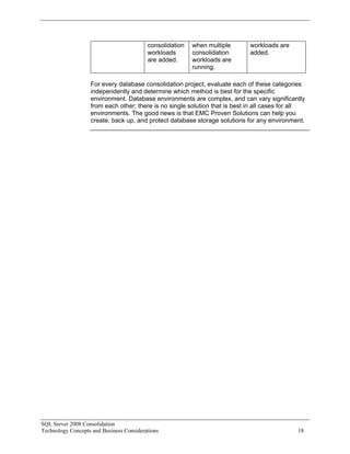 SQL Server 2008 Consolidation | PDF