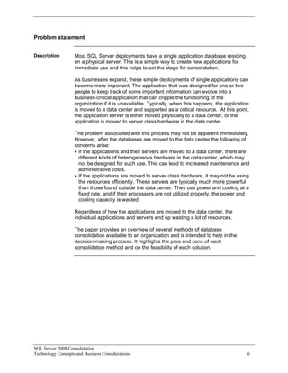 SQL Server 2008 Consolidation | PDF