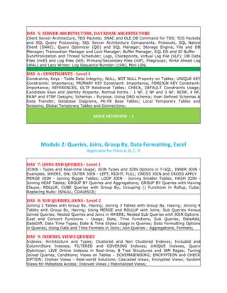 SQL Server Developer Course Online Training | PDF