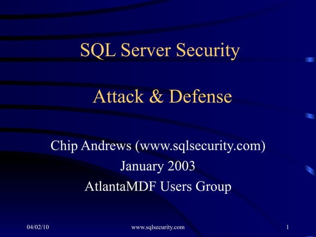 SQL Server Security - Attack | PPT