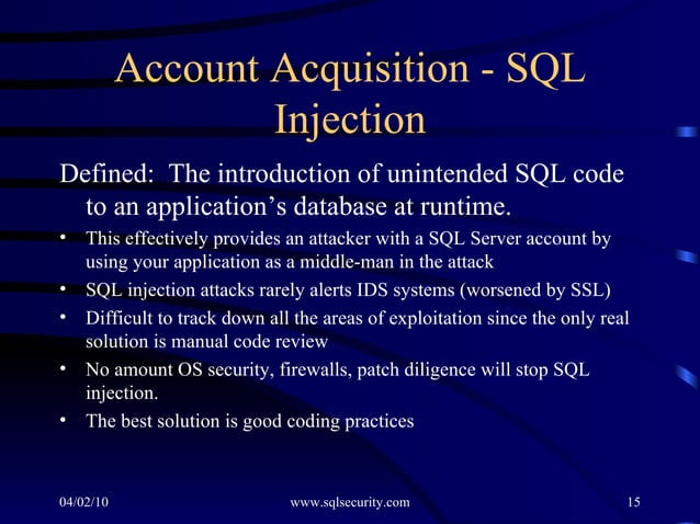 SQL Server Security - Attack | PPT