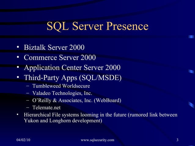 SQL Server Security - Attack | PPT