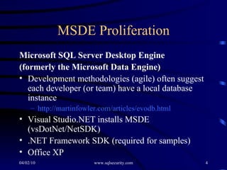 SQL Server Security - Attack | PPT | Databases | Computer Software and Applications