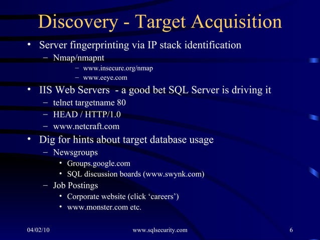 SQL Server Security - Attack | PPT