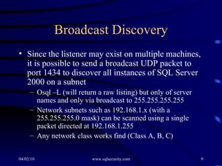 SQL Server Security - Attack | PPT | Databases | Computer Software and Applications