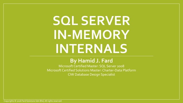 SQL Server In-Memory Internals and Performance Tips | PPTX
