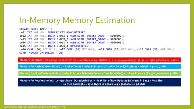 SQL Server In-Memory Internals and Performance Tips | PPTX