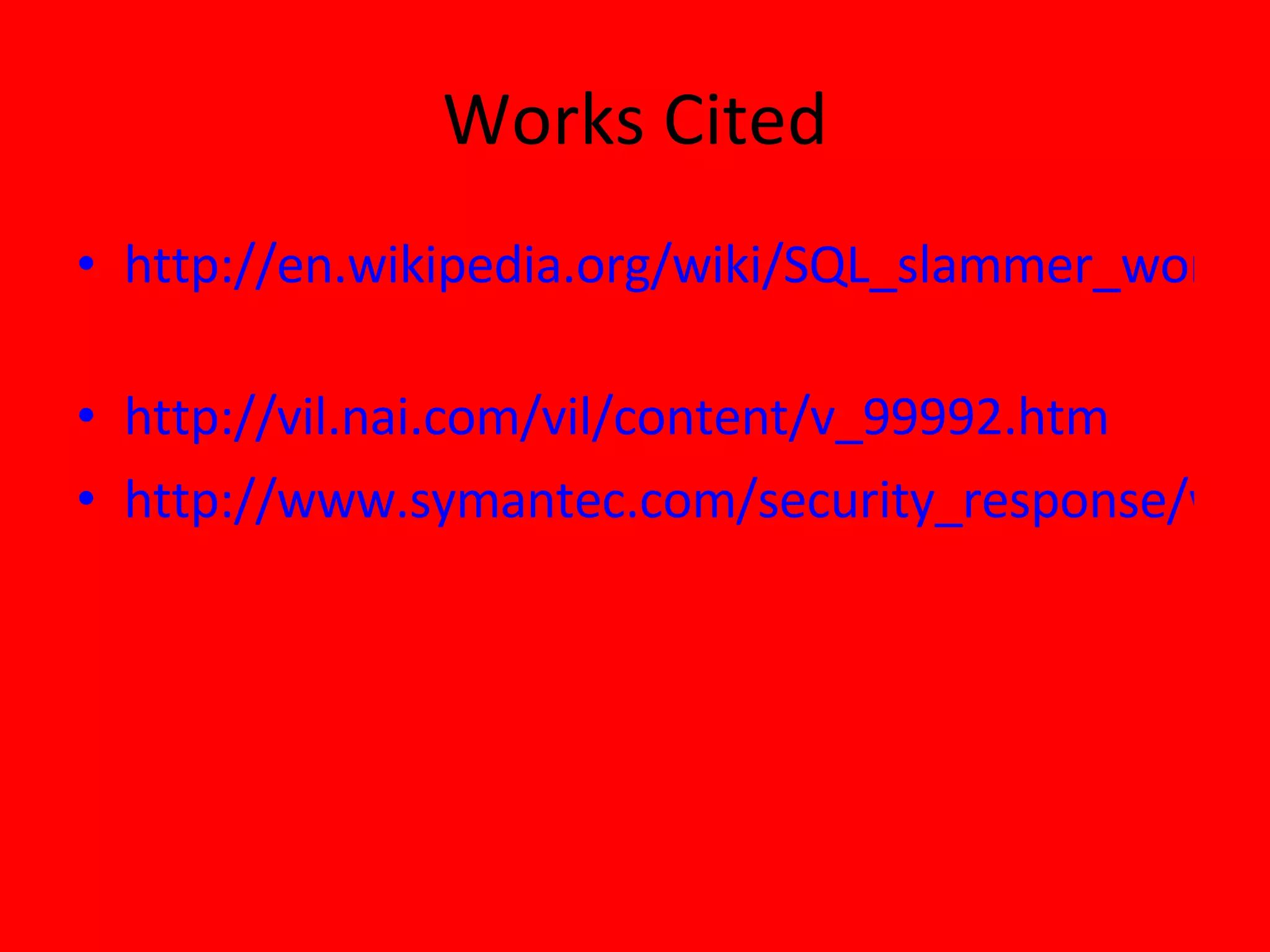 SQL Slammer Worm | PPT