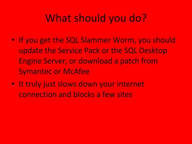 SQL Slammer Worm | PPT