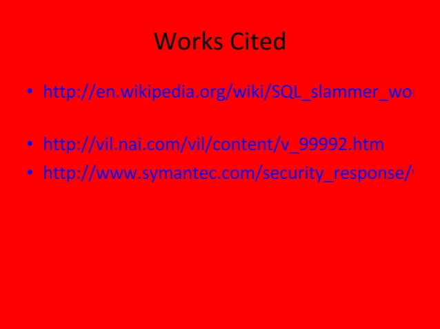 SQL Slammer Worm | PPT