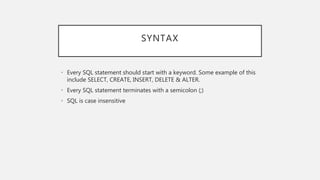 SQL: Structured Query Language | PPTX