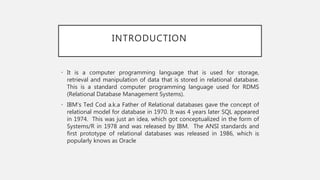 SQL: Structured Query Language | PPTX