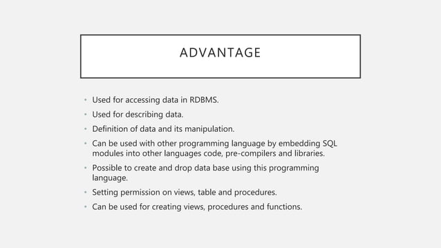 Sql Structured Query Language Pptx Databases Computer Software And Applications
