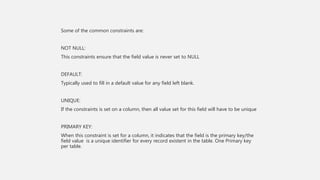 SQL: Structured Query Language | PPTX