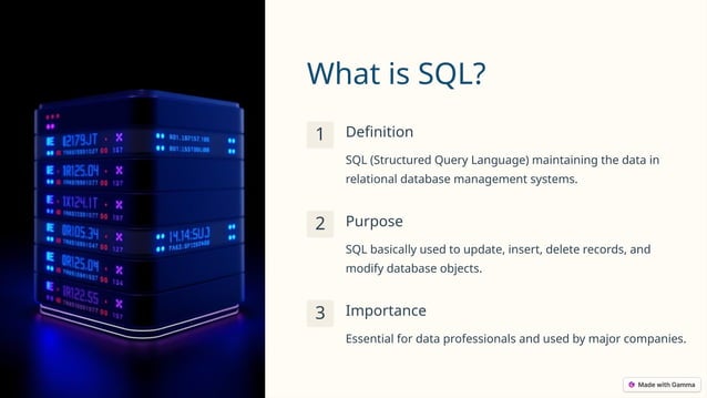 SQL(Structured Query Language) Tutorials TpointTech | PPTX