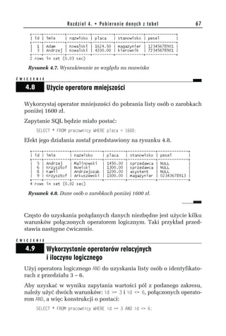 SQL. Ćwiczenia praktyczne | PDF
