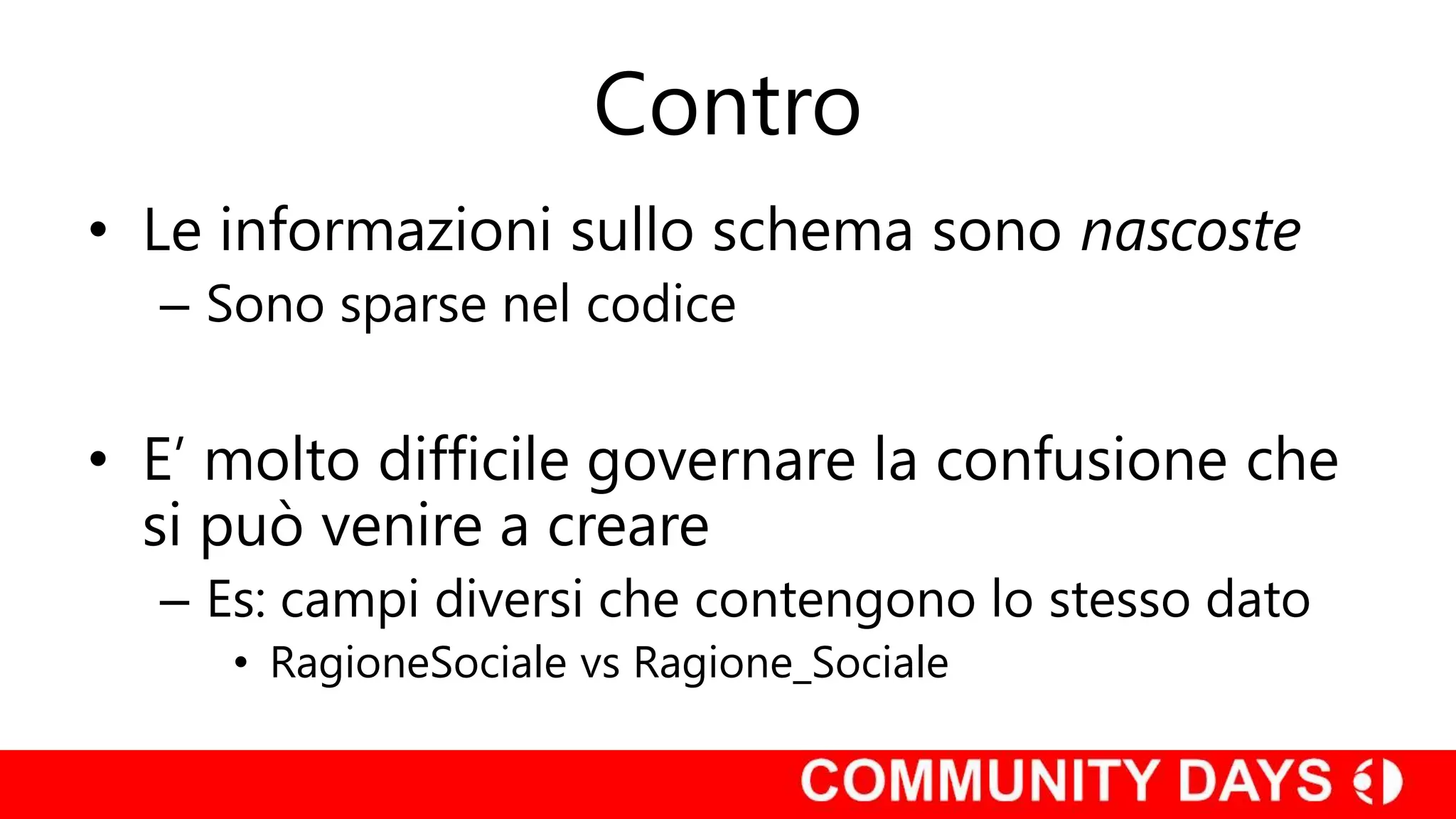 Dynamic Schema e Schemaless Tables | PPT
