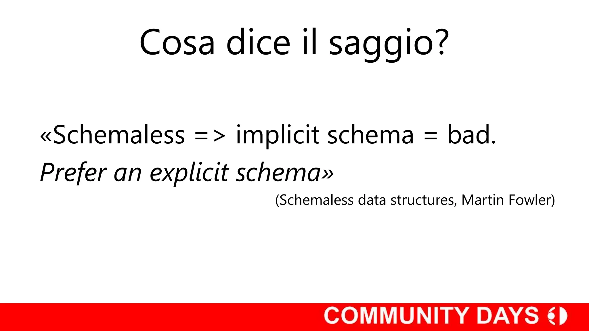 Dynamic Schema e Schemaless Tables | PPT