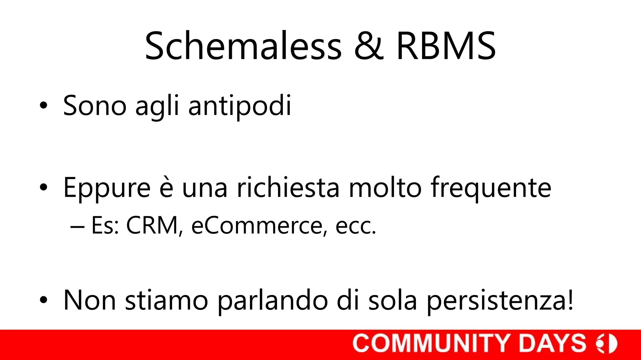 Dynamic Schema e Schemaless Tables | PPT