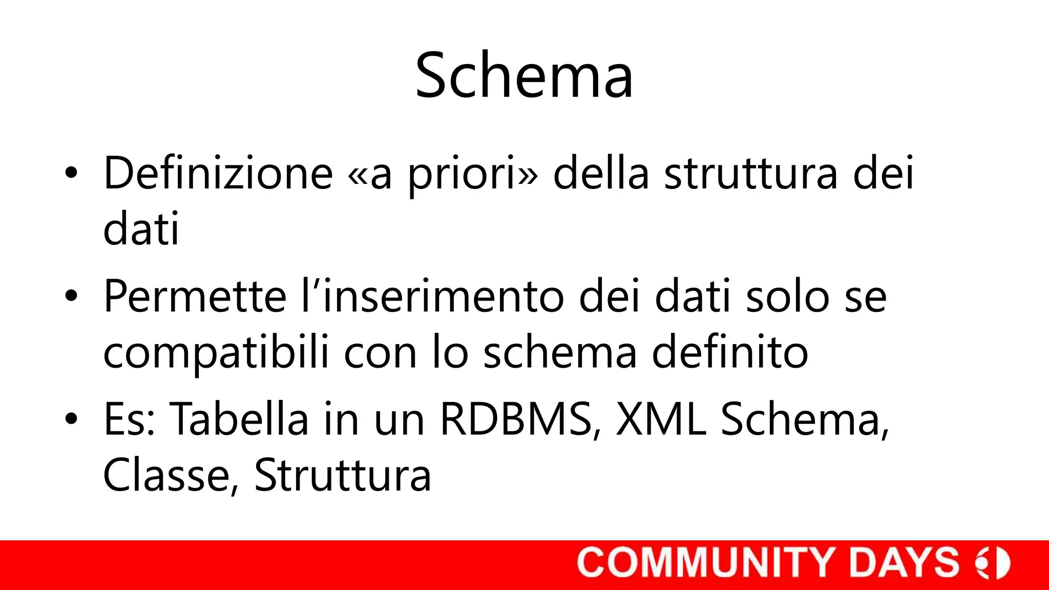 Dynamic Schema e Schemaless Tables | PPT