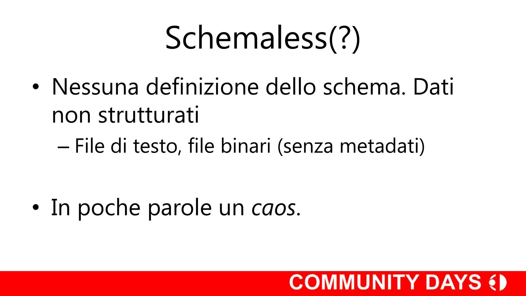 Dynamic Schema e Schemaless Tables | PPT