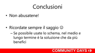 Dynamic Schema e Schemaless Tables | PPT