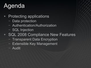 SQL Server 2008 Security Overview | PPT | Databases | Computer Software and Applications