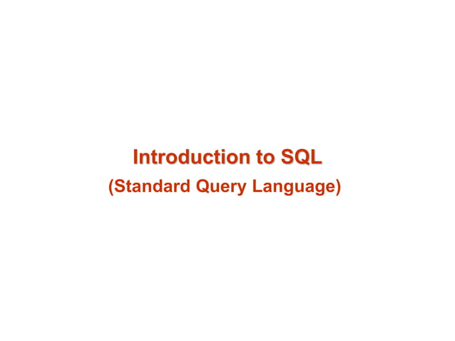 SQL : introduction | PPT