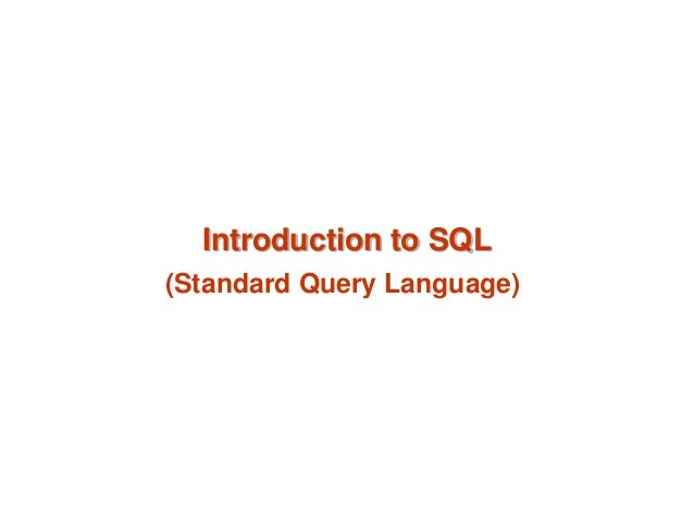 Sql Introduction