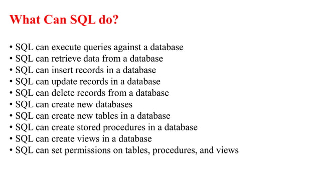 INTRODUCTION TO SQL QUERIES REALTED BRIEF | PPT