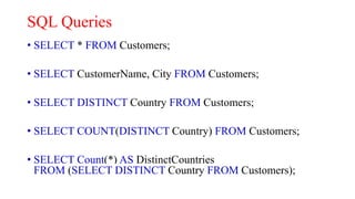 INTRODUCTION TO SQL QUERIES REALTED BRIEF | PPT