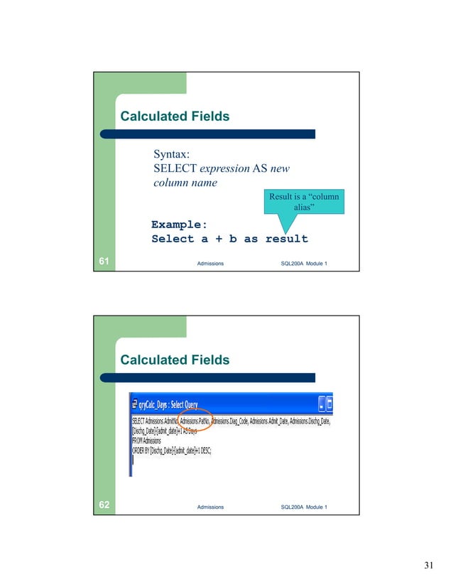 SQL200A Microsoft Access SQL Design | PDF