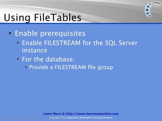 Sql 2012 development and programming | PPT