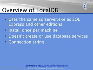 Sql 2012 development and programming | PPT