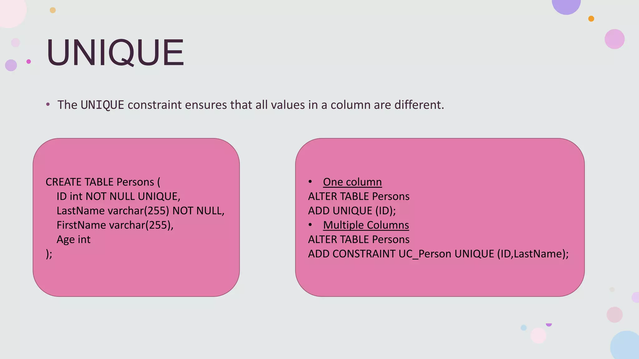 Sql Constraints | PPTX