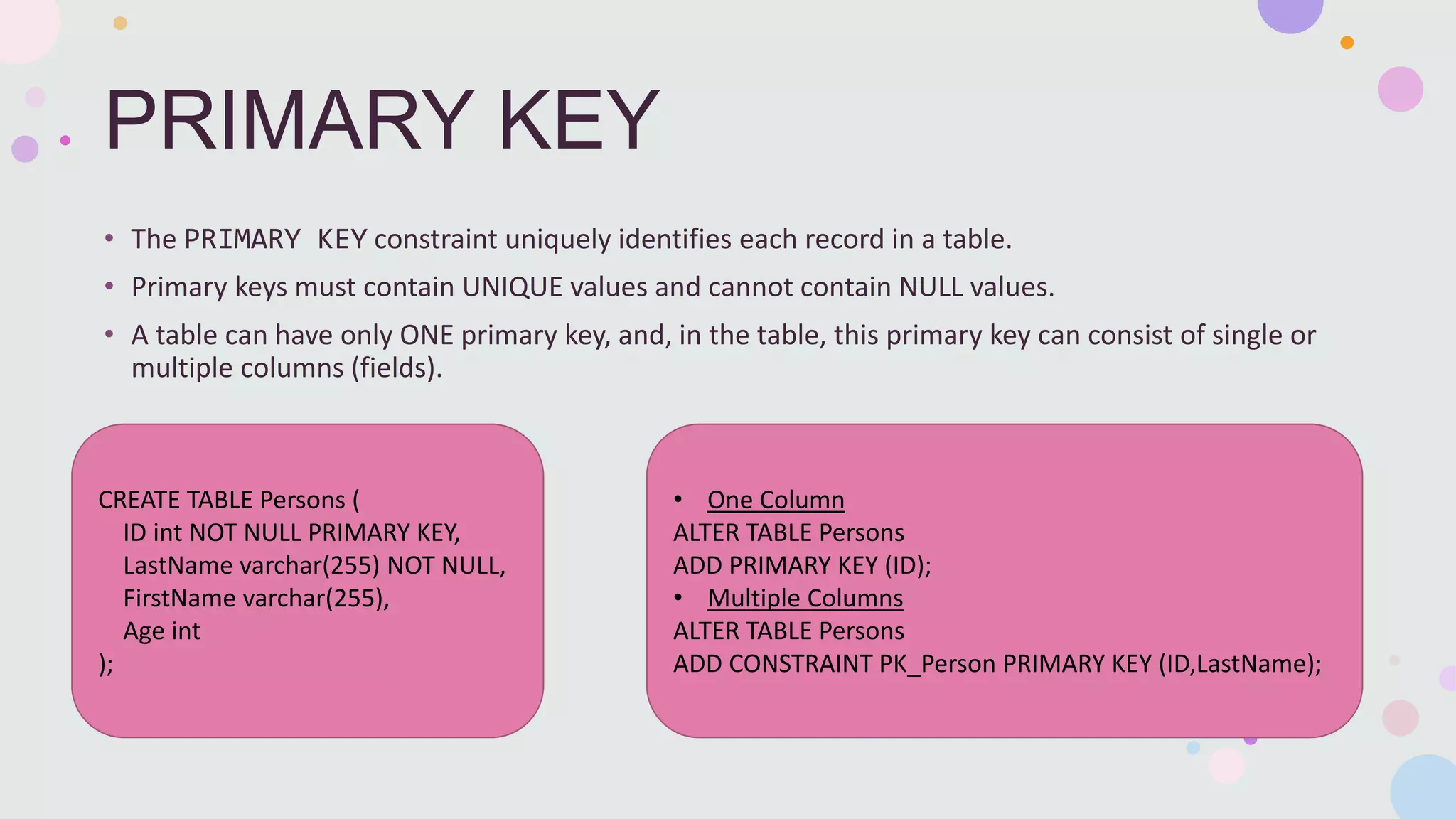 Sql Constraints | PPTX