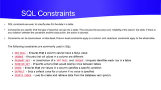 SQL 3.pptx | Databases | Computer Software and Applications