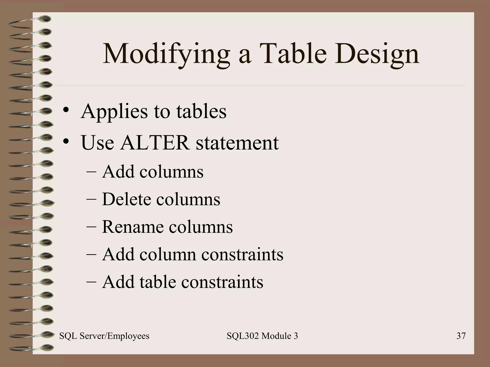 SQL302 Intermediate SQL Workshop 3 | PPT