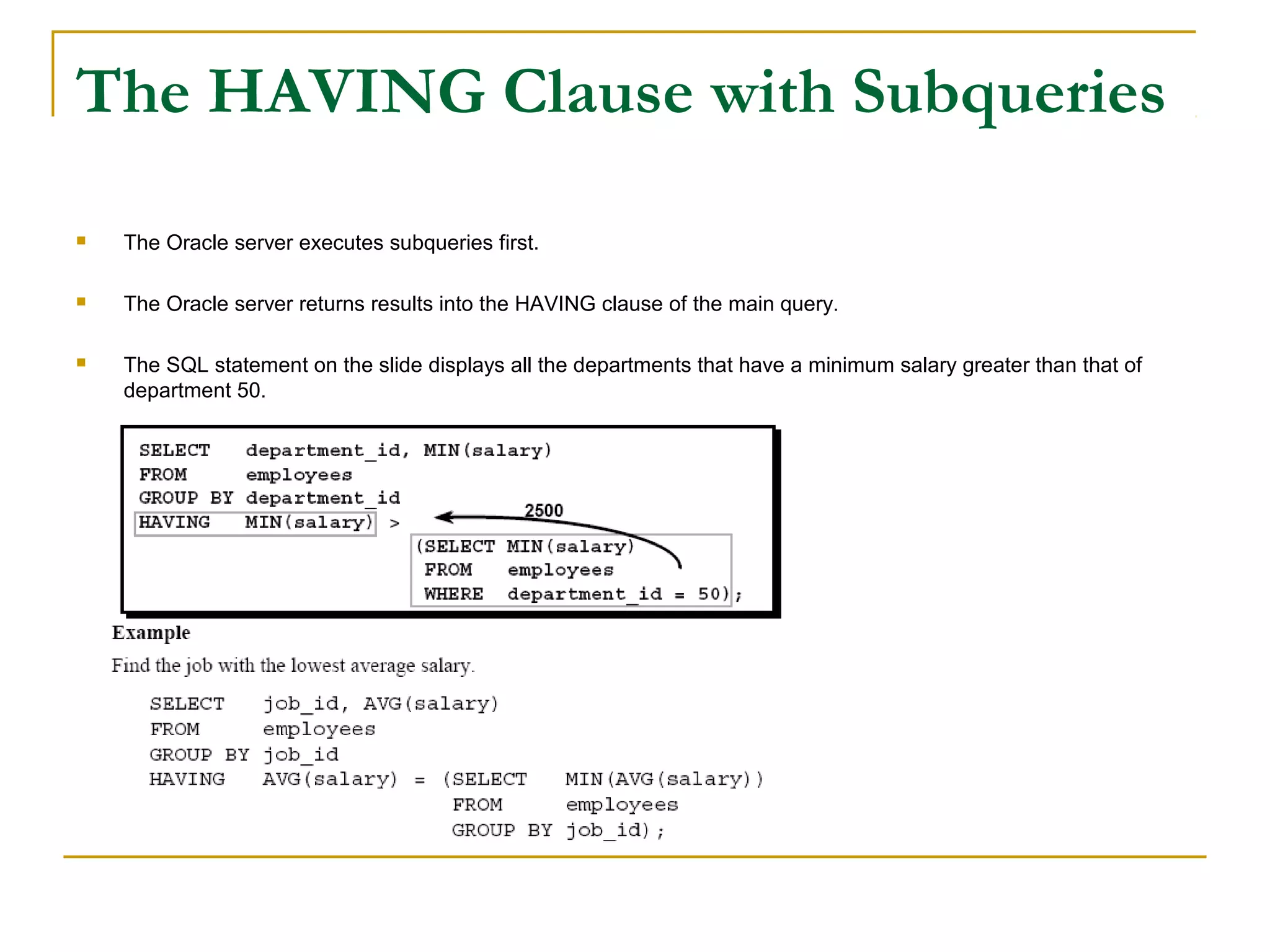 SQL subquery | PPT