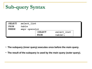 SQL subquery | PPT